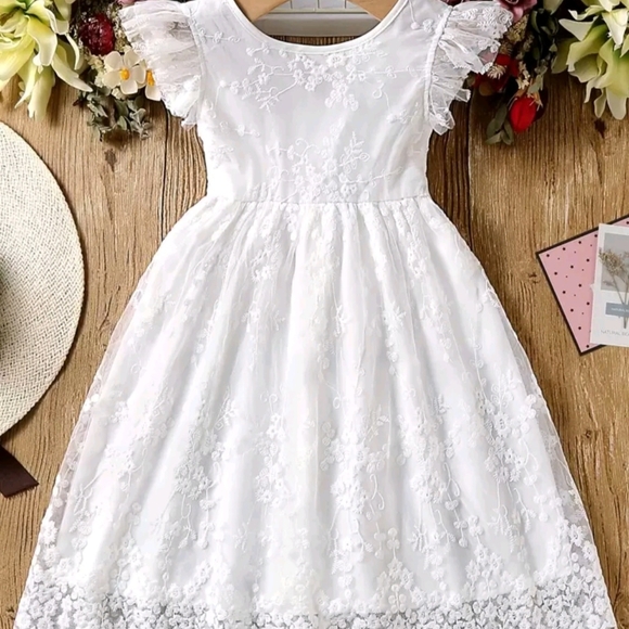 Dresses | Elegant White Lace Kids Dress | Poshmark